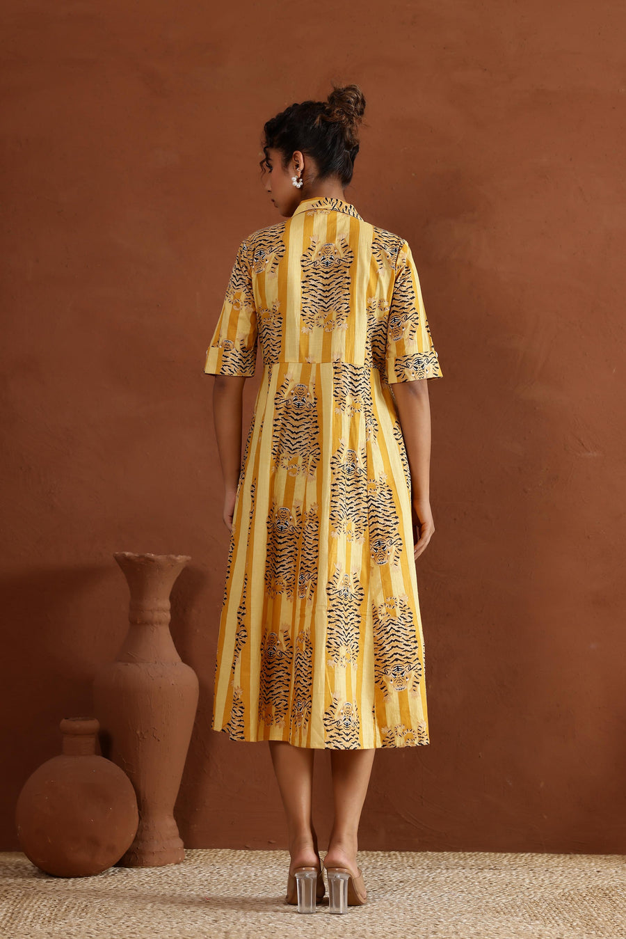 Yellow Tiger Cotton Dress – Label Flavia